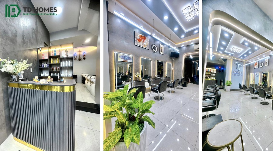 Thiết kế thi công tiệm vàng, kim cương, salon tóc, showroom, shop quần